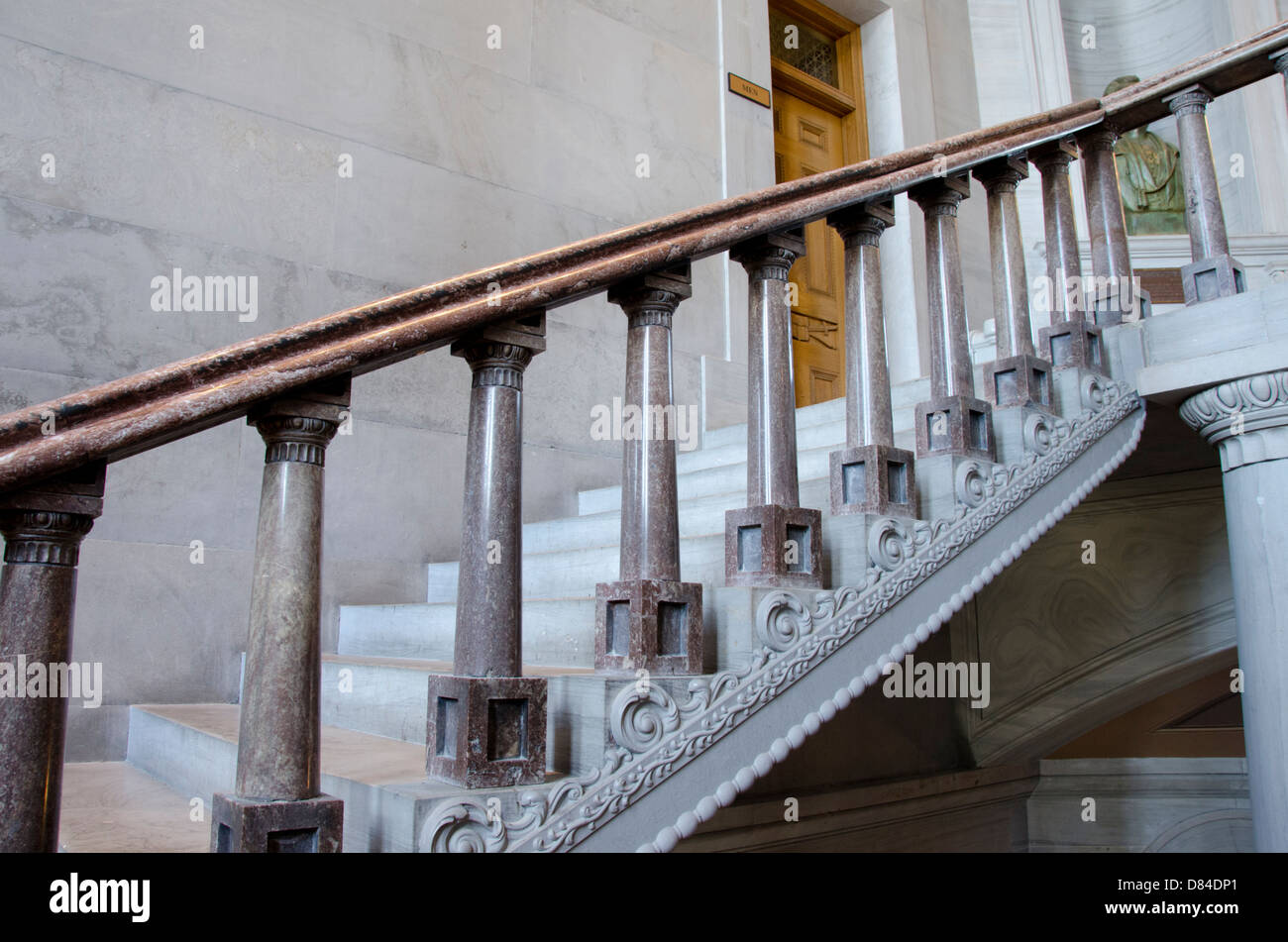 Tennessee, Nashville. Historic Tennessee State Capitol building, circa ...