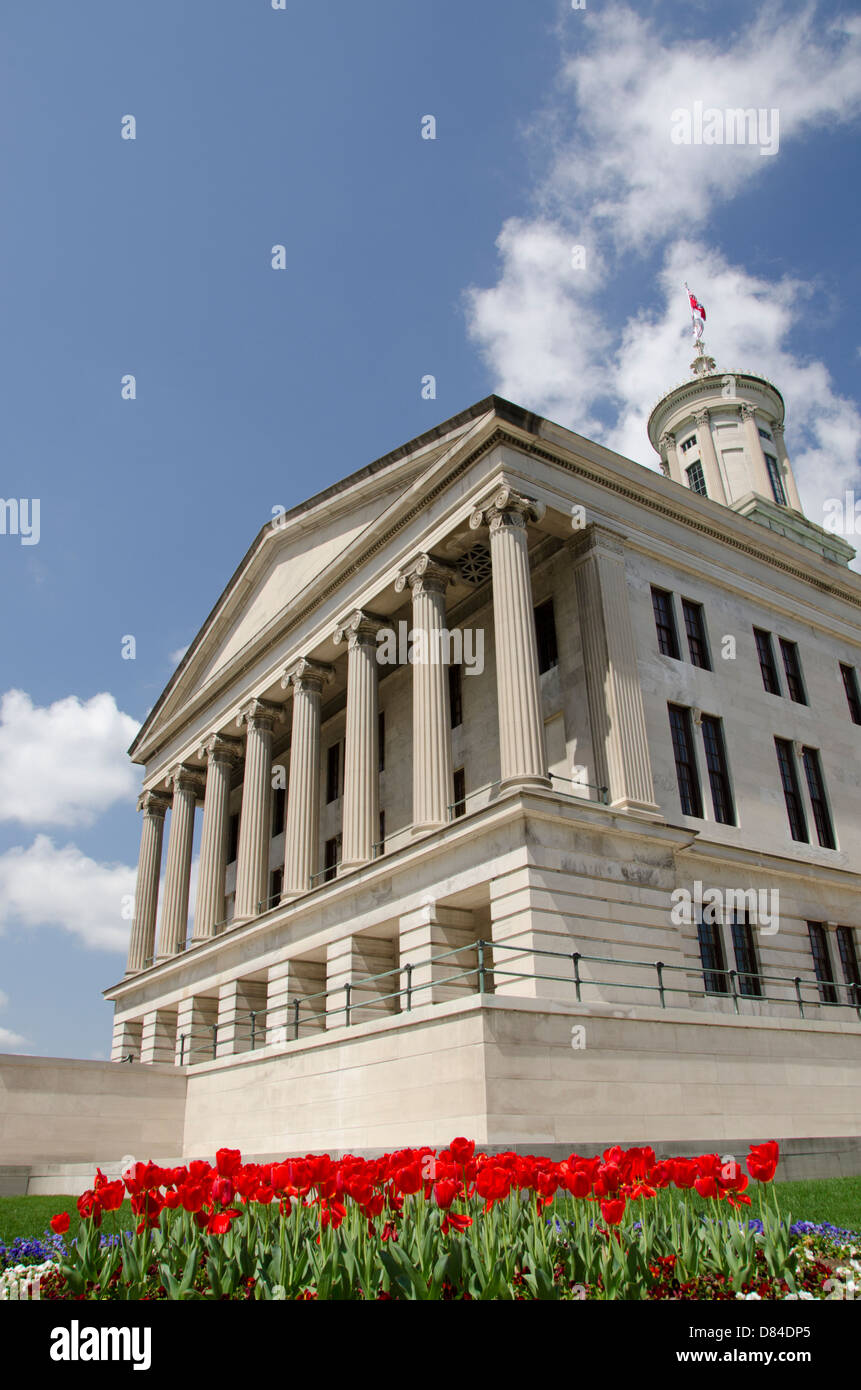 Tennessee, Nashville. Historic Tennessee State Capitol building, circa ...