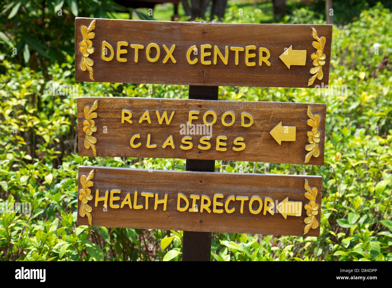Signs at a health spa in Thailand Stock Photo - Alamy