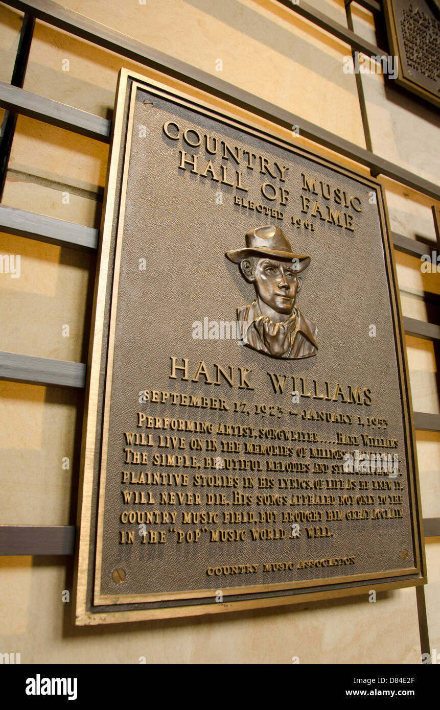 Tennessee, Nashville. Country Music Hall of Fame, Country singer Hank ...