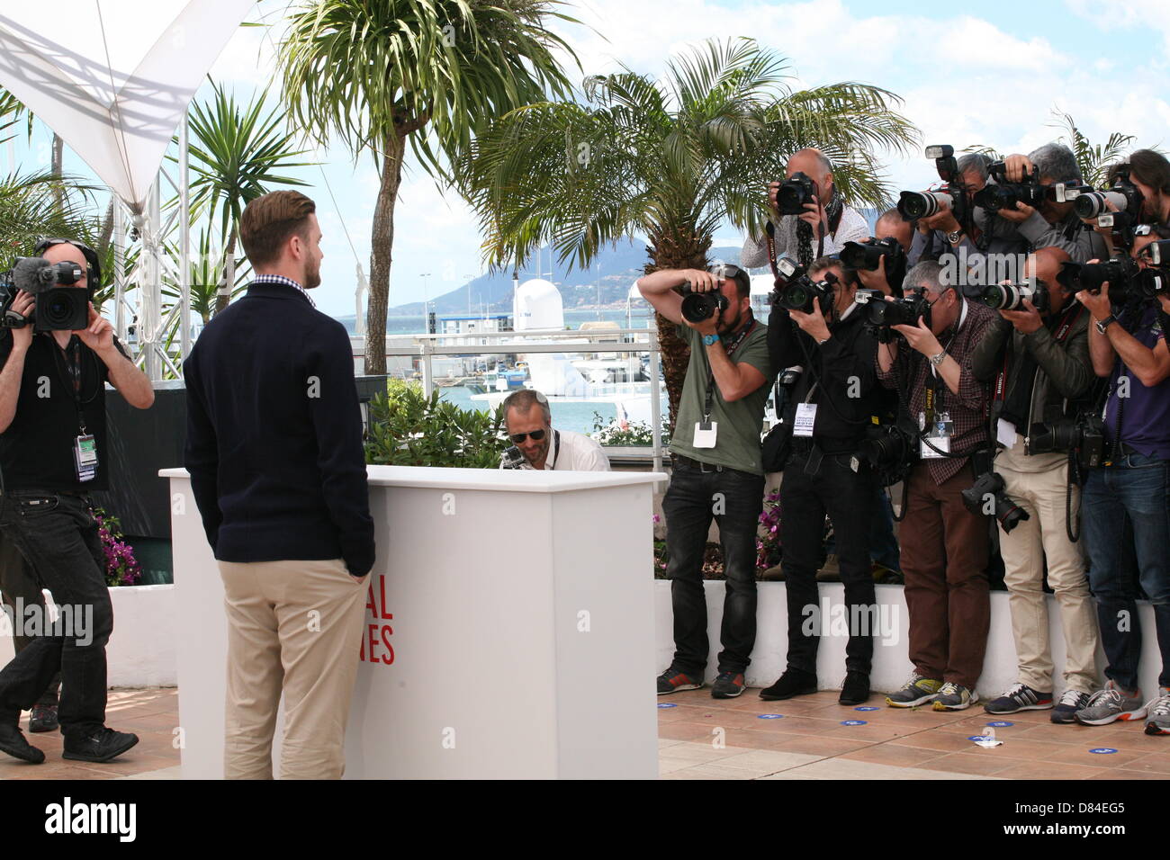 Actor and singer Justin Timberlake faces photographers at the Coen ...