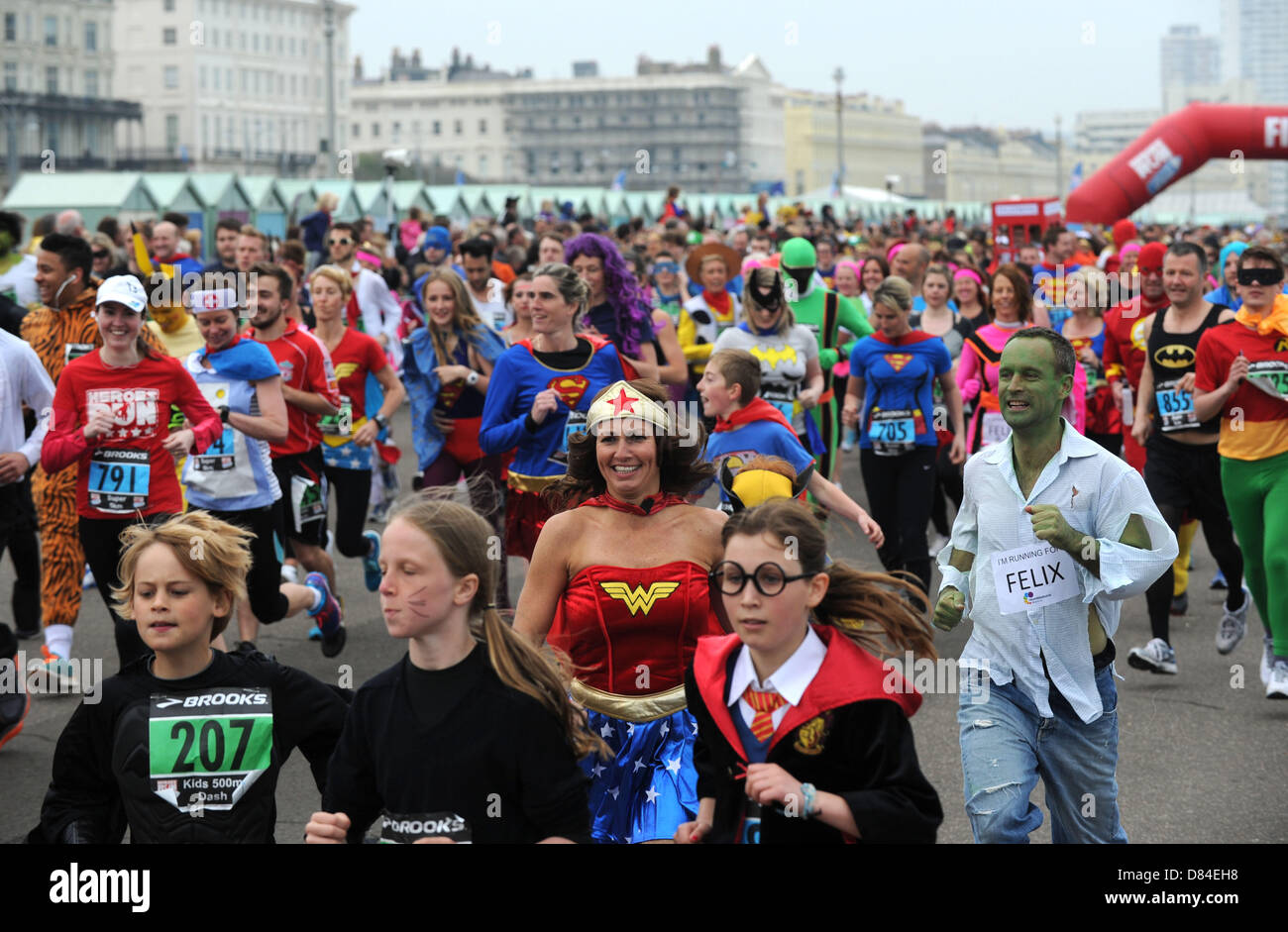 Hove, Sussex UK. 19th May 2013. Hundreds of people including children ...