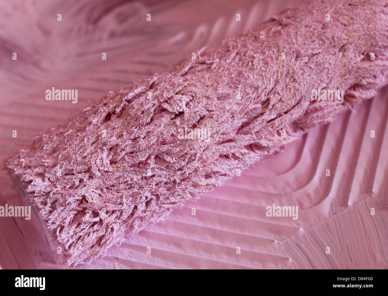 Pink Paint Roller Stock Photo - Alamy