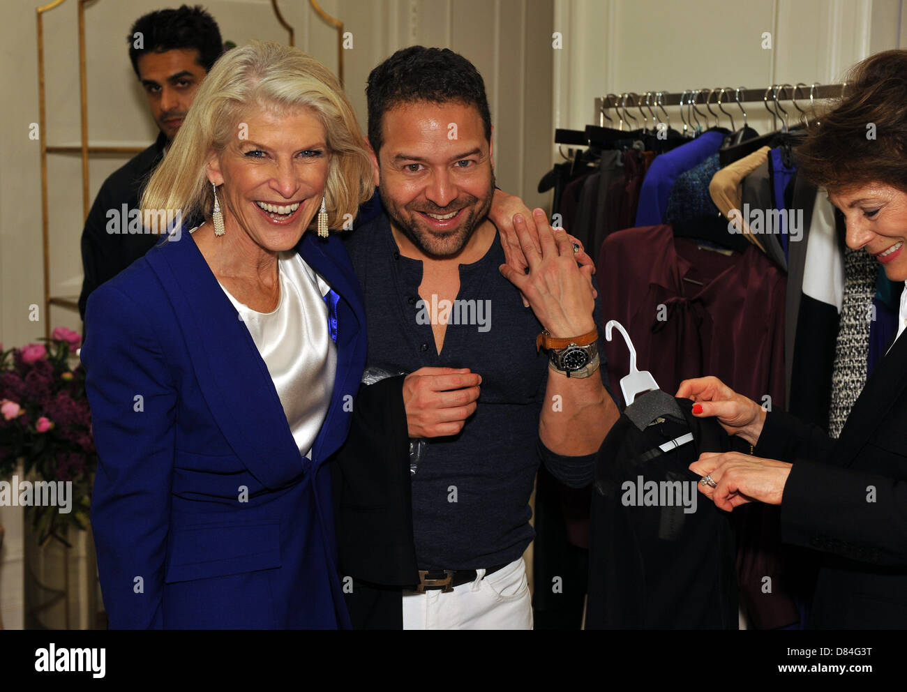 NEW YORK - MAY 16: Designer Alvin Valley (C) and guests at Alvin Valley ...