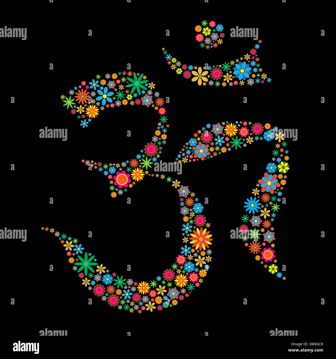 vector illustration of flower om symbol Stock Photo - Alamy