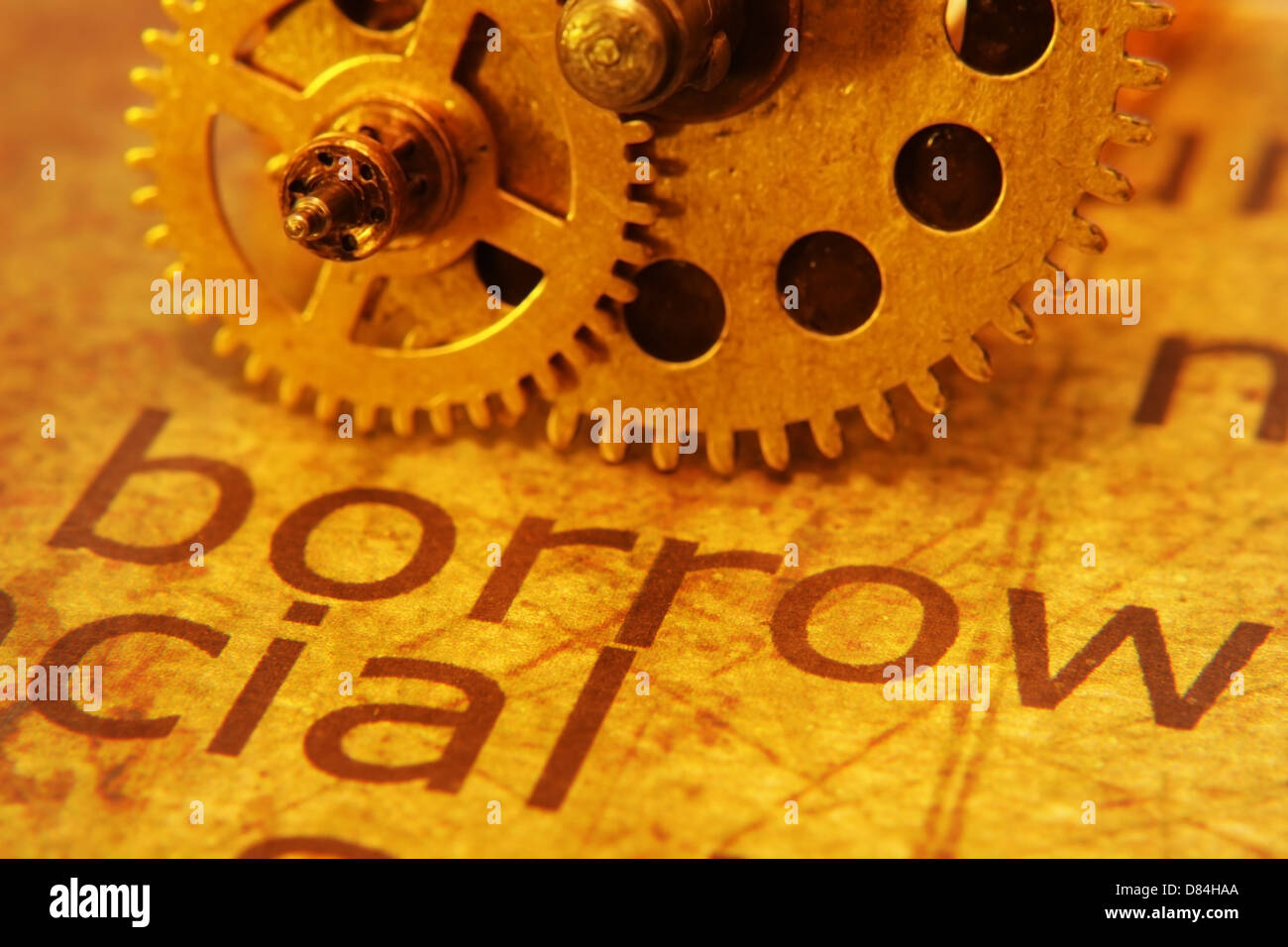 Borrow text on grunge paper Stock Photo - Alamy