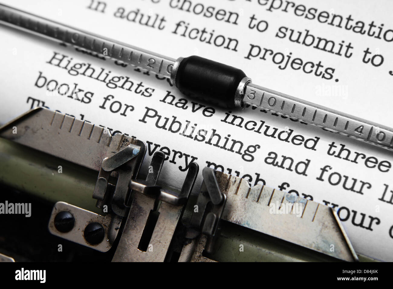 Document on vintage typewriter Stock Photo - Alamy