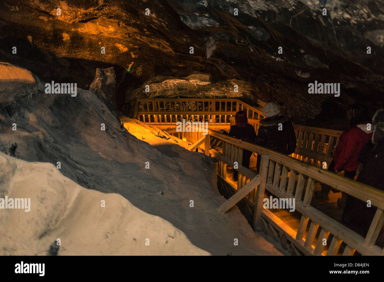 Tourists in the Wieliczka Salt Mine, Wieliczka, Poland, Europe Stock ...