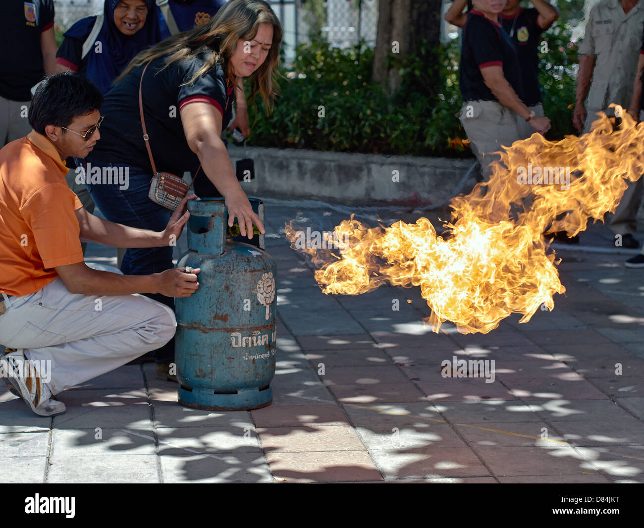 Home appliance fire safety education.Thailand fire officer ...