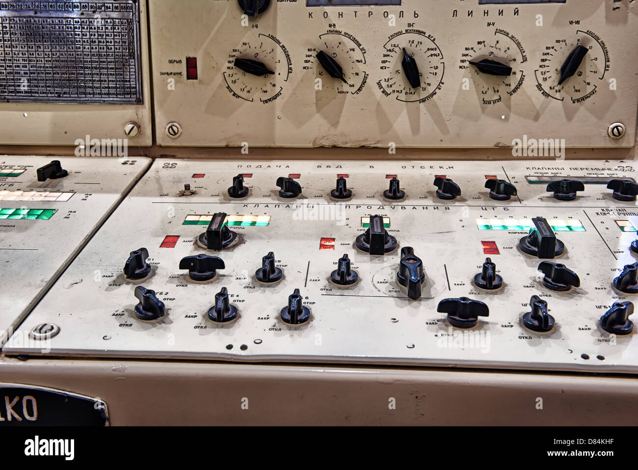 Control panel of submarine. Museum piece Stock Photo - Alamy