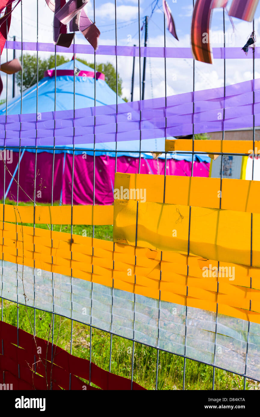Colourful circus fence Karlsruhe Baden-Wuerttemberg Germany Stock Photo ...