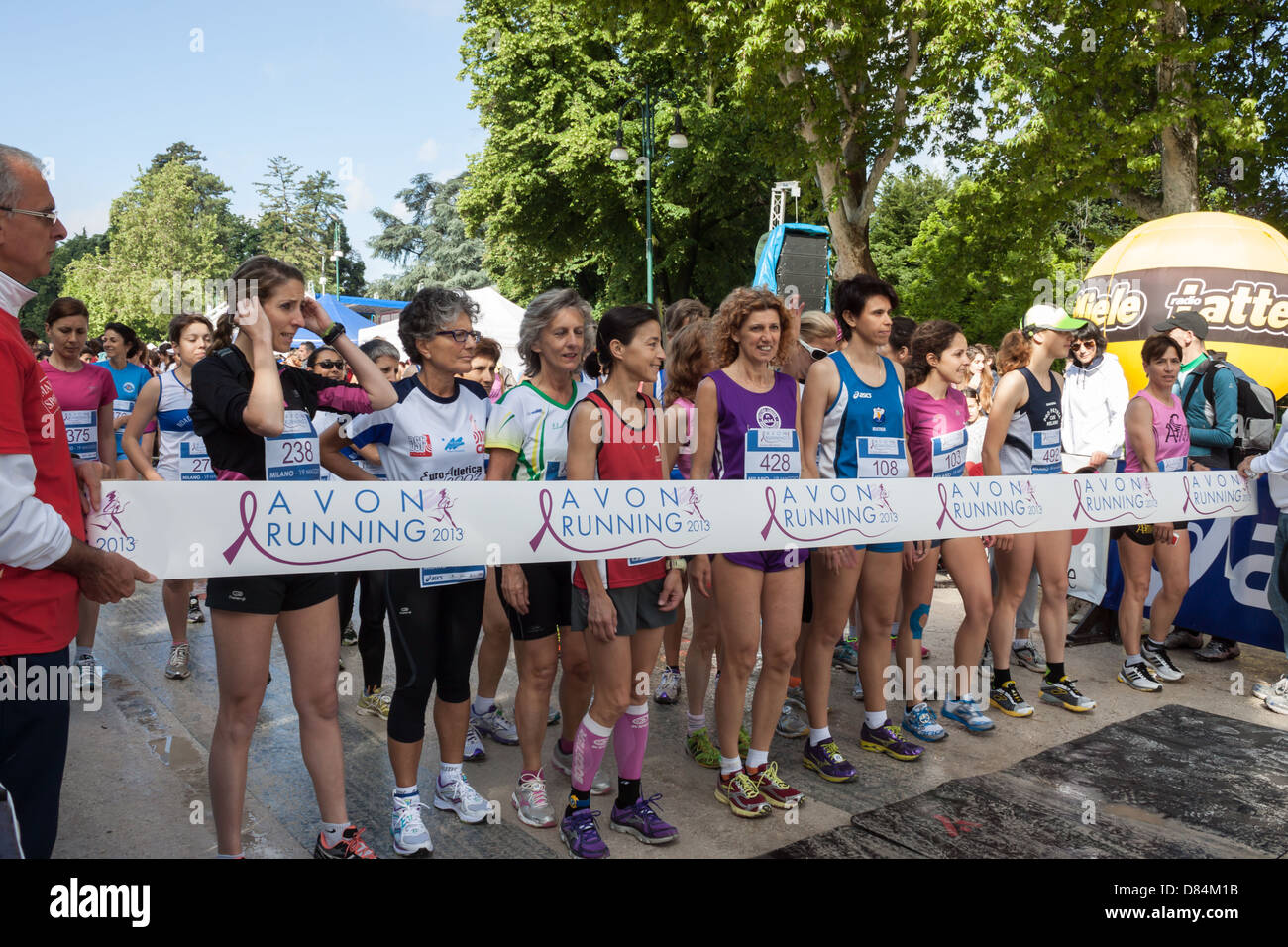 Milan, Italy - May 19, 2013: Thousands of women at the Avon running for ...