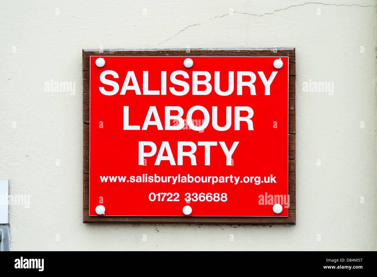 Salisbury Labour party office sign Stock Photo - Alamy