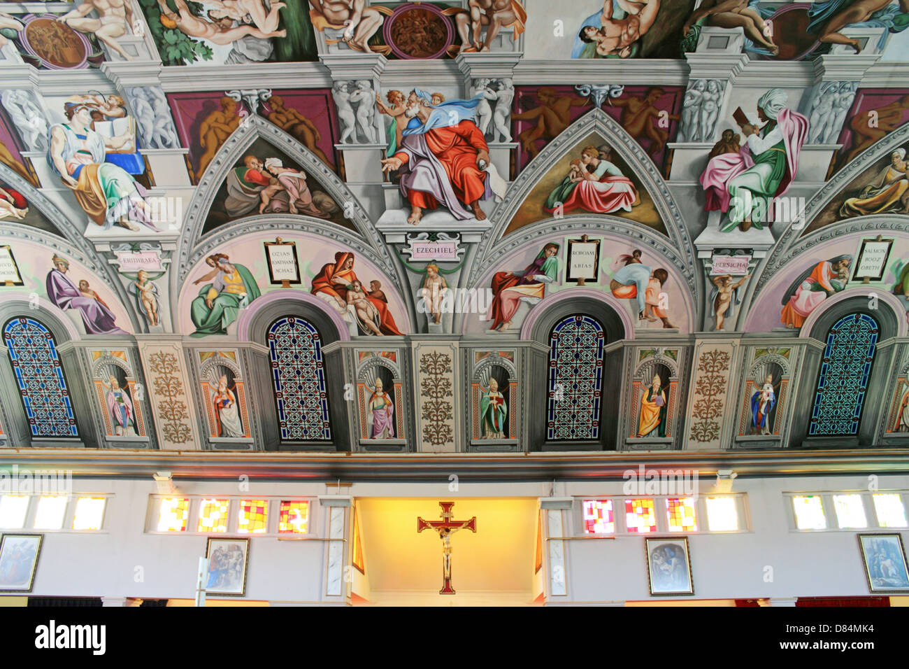 Sistine Chapel reproduction on ceiling at English Martyrs Catholic ...