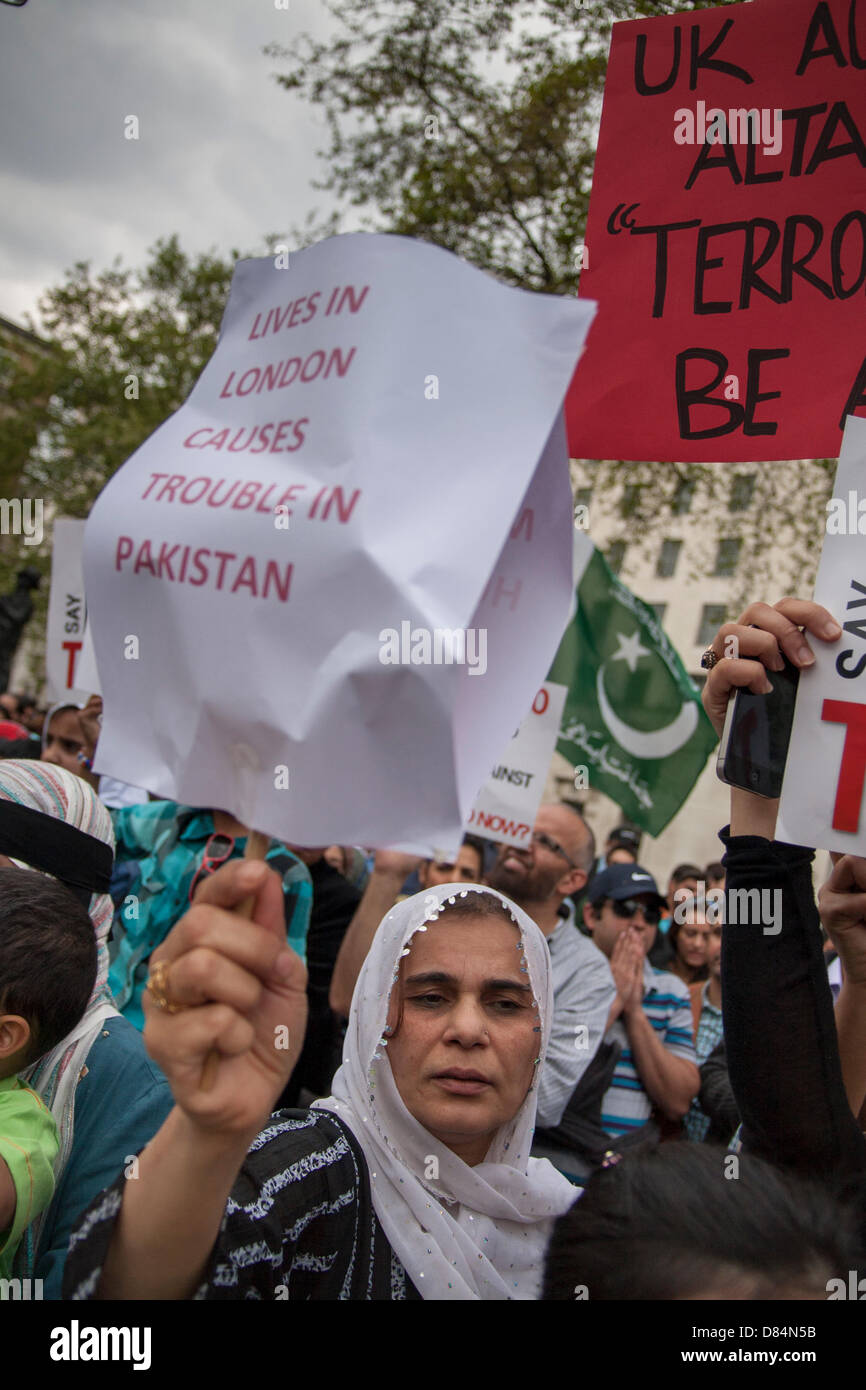 London, UK. 19th May, 2013. Pakistanis demonstrating outside Downing ...