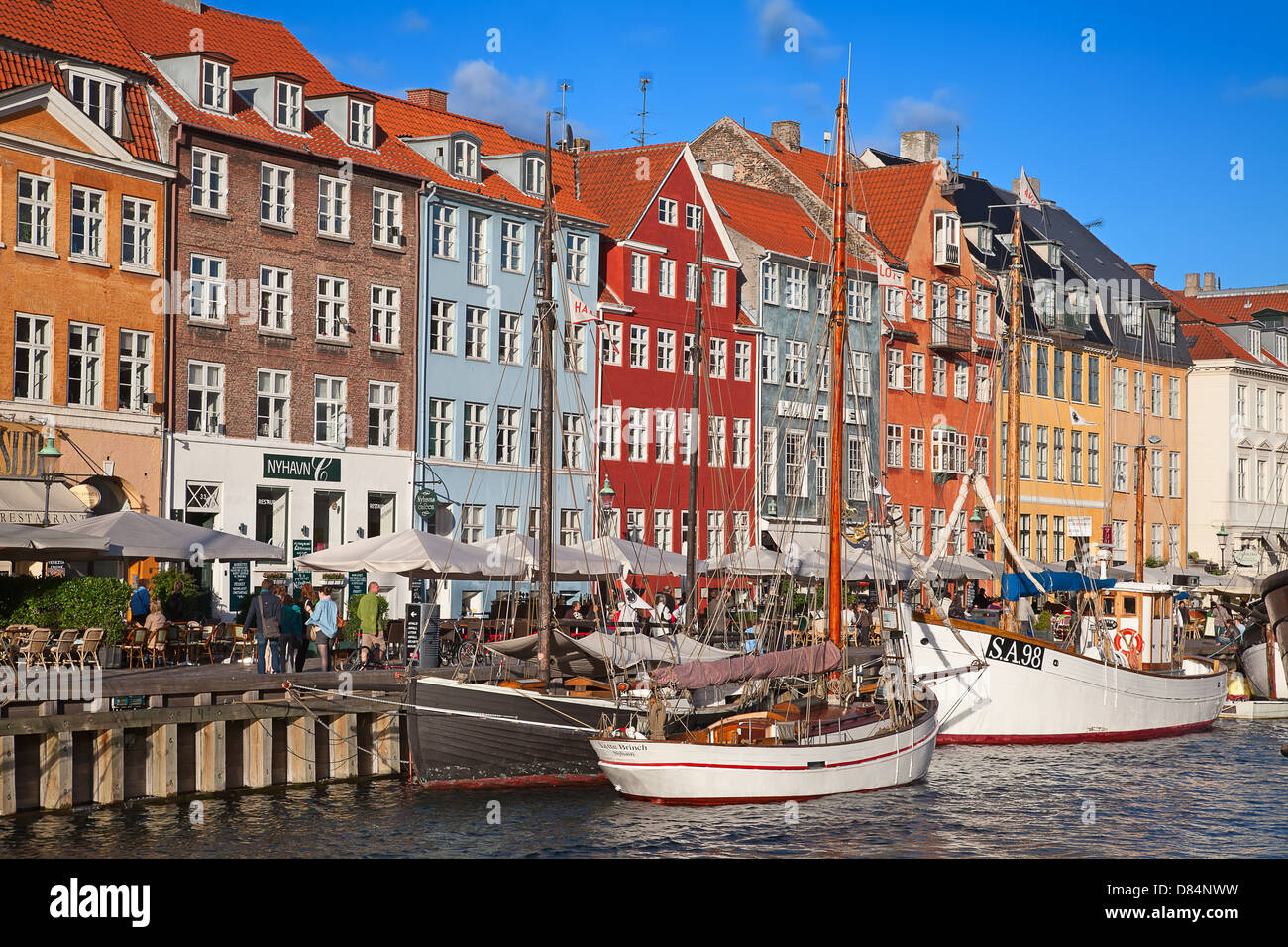 COPENHAGEN, DENMARK - AUGUST 25: unidentified people enjoying sunny ...