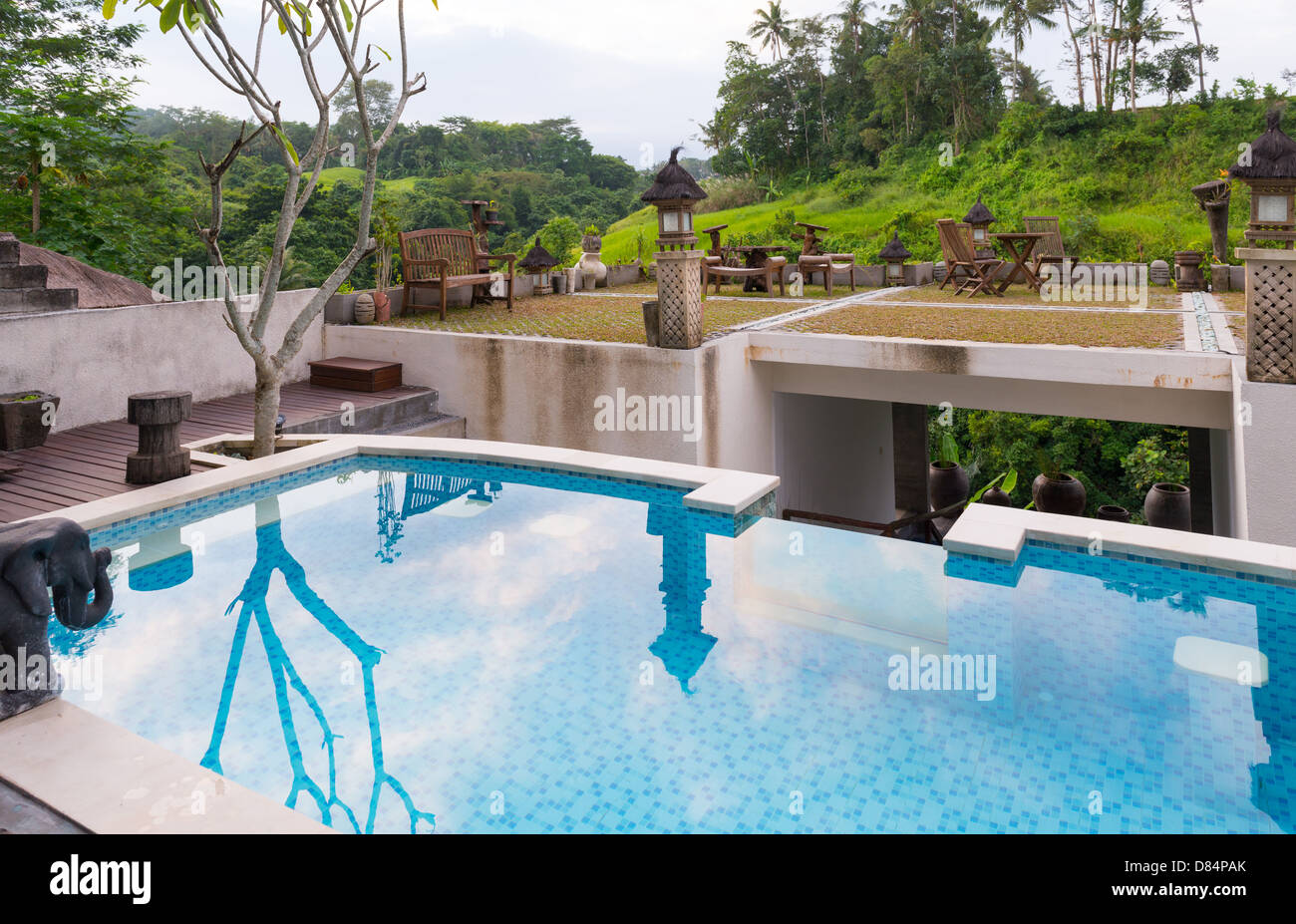 Swimming pool at the hotel in Indonesia Stock Photo - Alamy