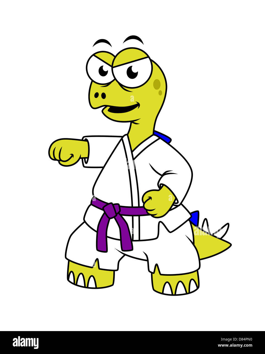 Illustration of a Stegosaurus practicing karate Stock Photo - Alamy