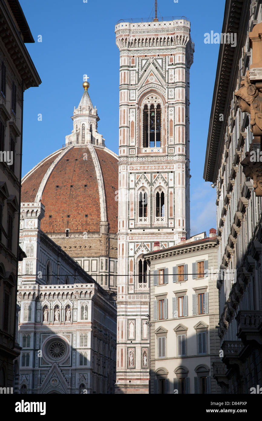 Doumo Cathedral Church Dome and Bell Tower, Florence, Italy Stock Photo ...