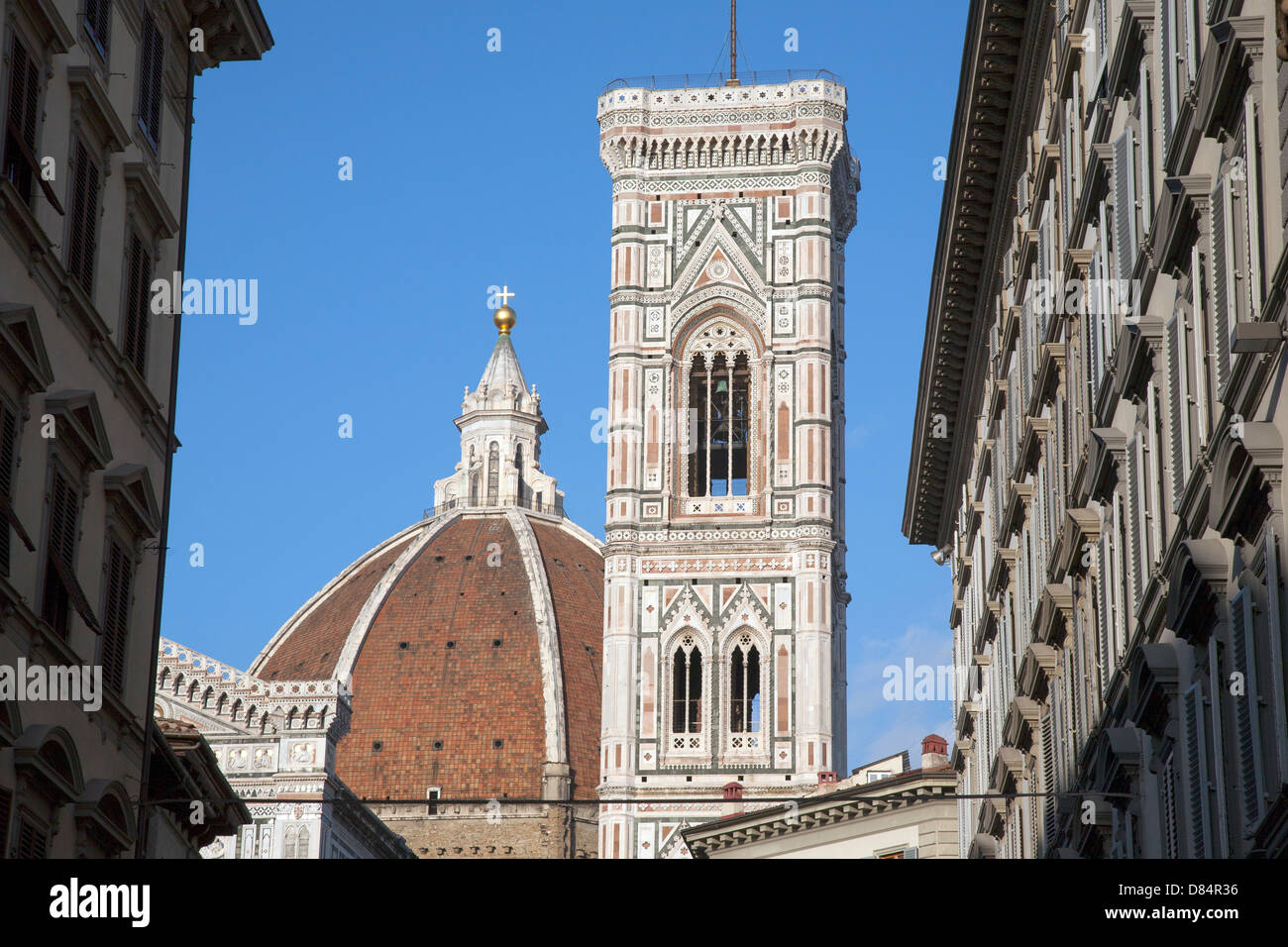 Doumo Cathedral Church Dome and Bell Tower, Florence, Italy Stock Photo ...