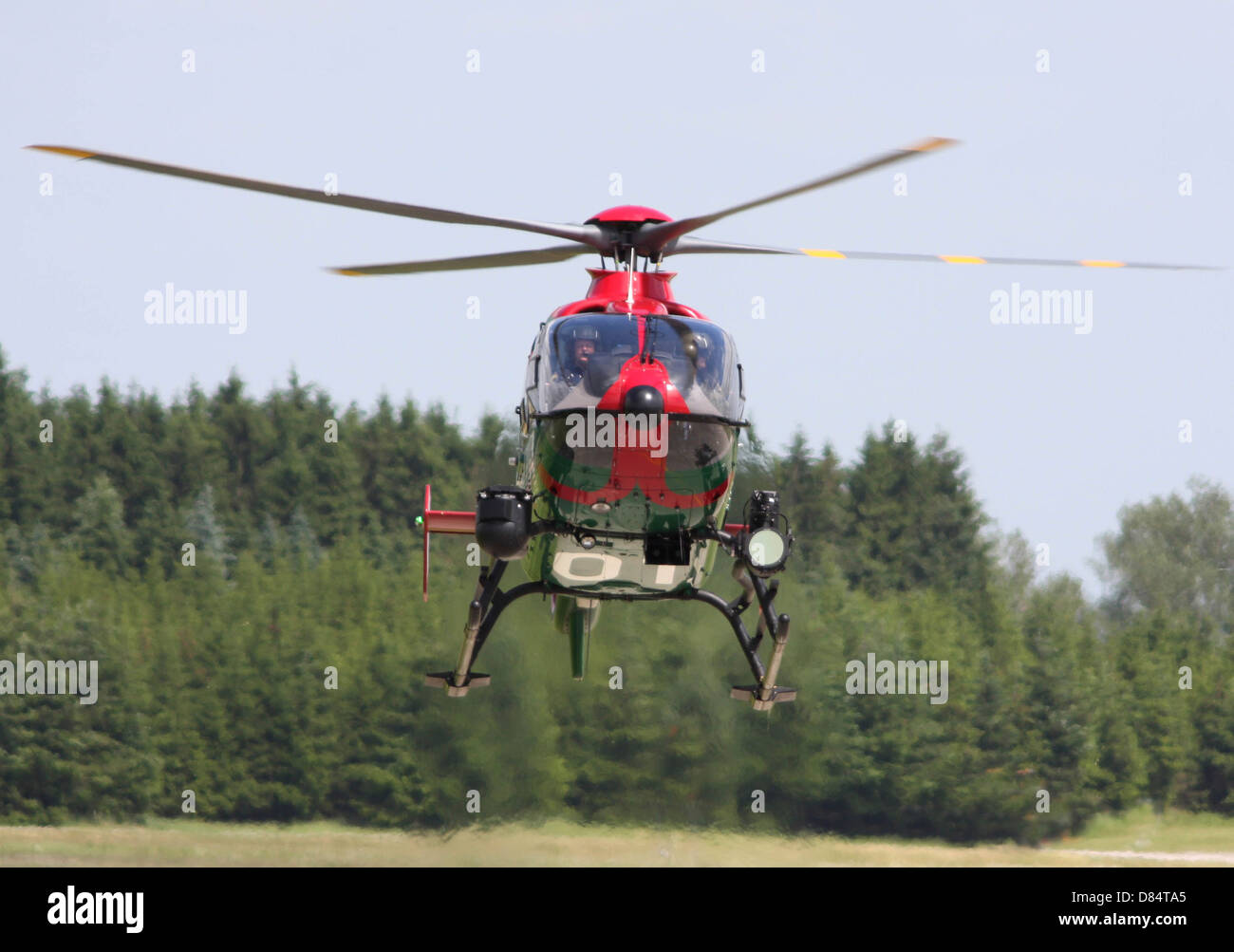 A Eurocopter EC135 used by German Police, landing at Laage Air Base ...