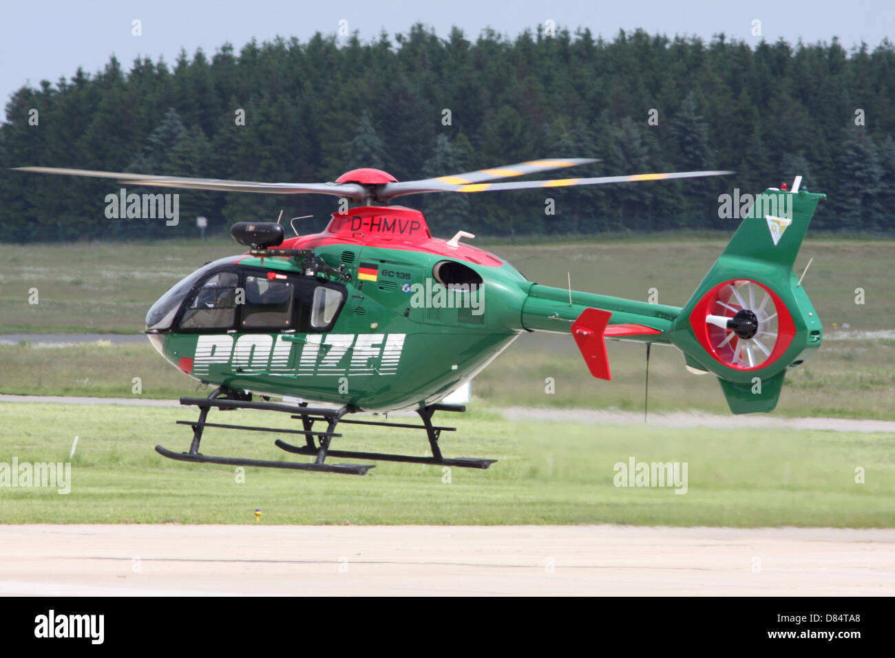 A Eurocopter EC135 used by German Police, landing at Laage Air Base ...