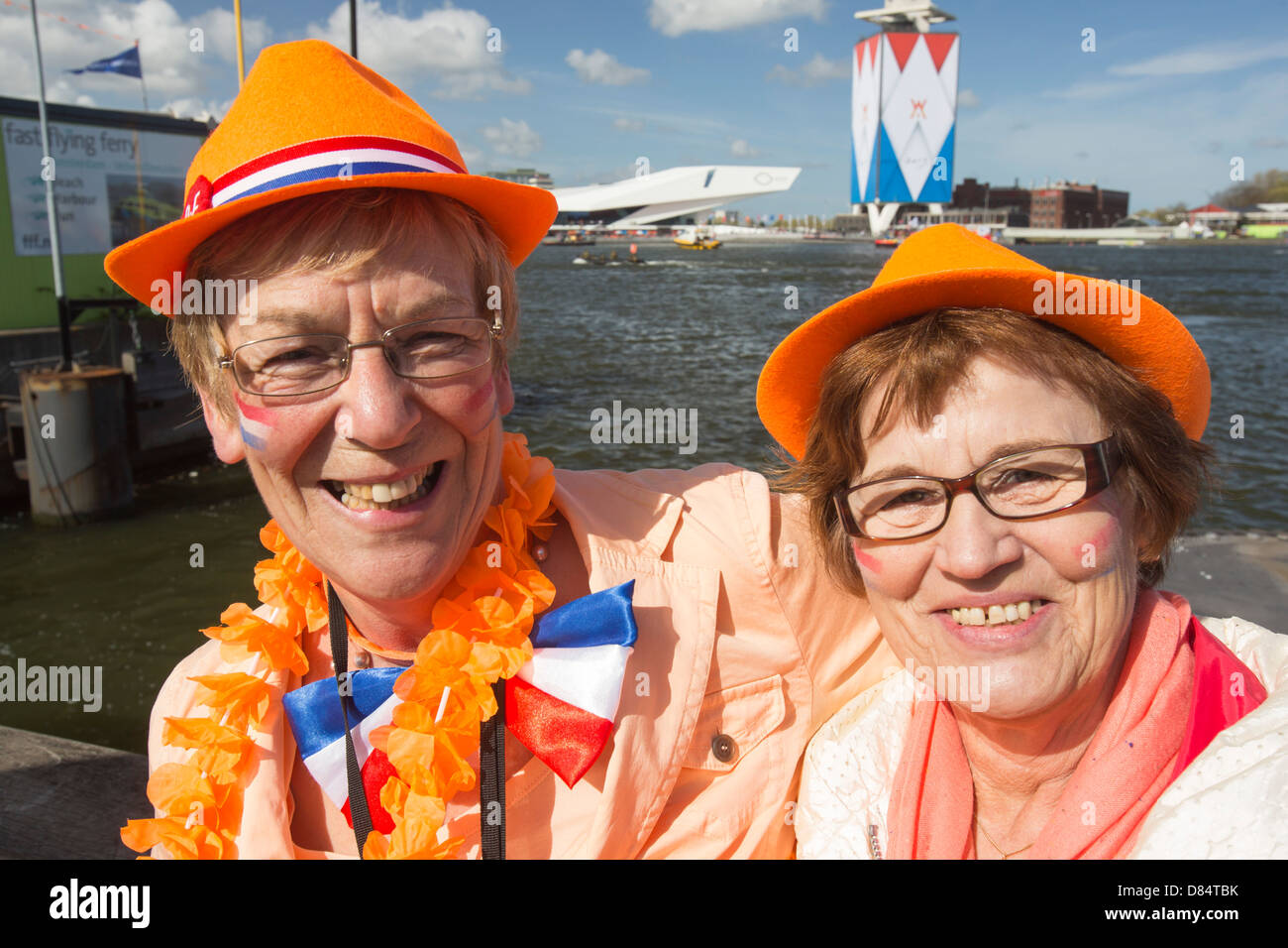 Dutch woman celebrating on Queens day in Amsterdam, Netherlands when ...