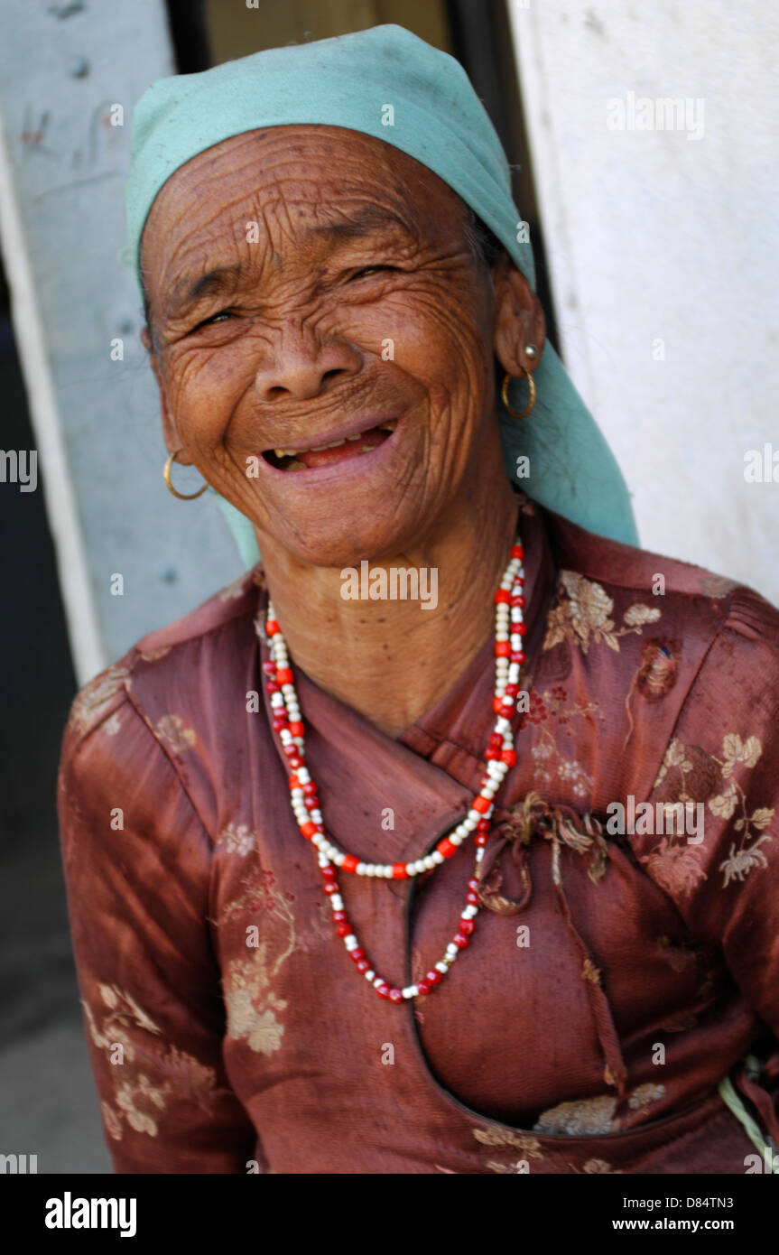 a woman laughing in Phokara Nepal Stock Photo - Alamy