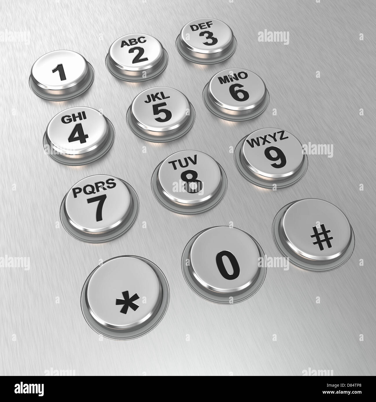 Metallic pay phone keypad. Three-dimensional image. 3d Stock Photo - Alamy