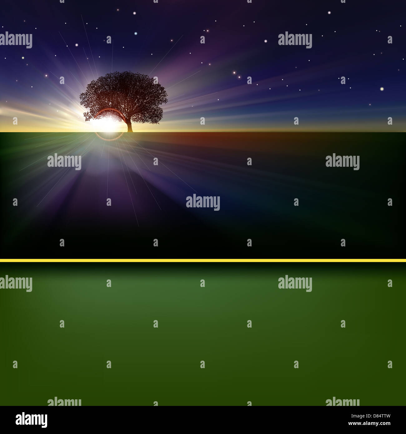 abstract nature background with sunrise and tree Stock Photo - Alamy