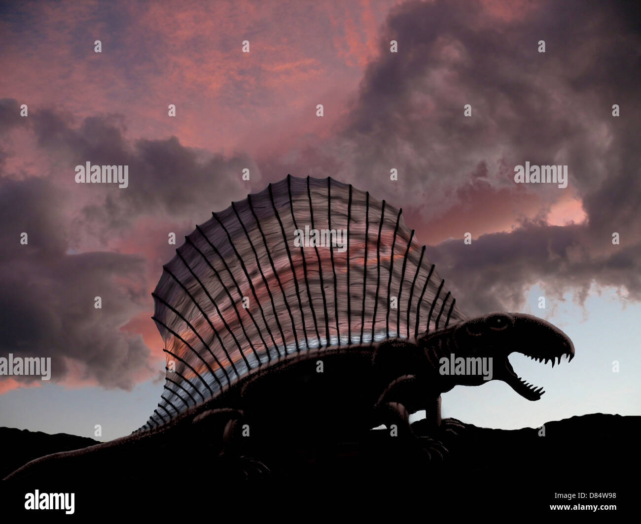 Dimetrodon limbatus, a prehistoric animal that lived during the Early ...