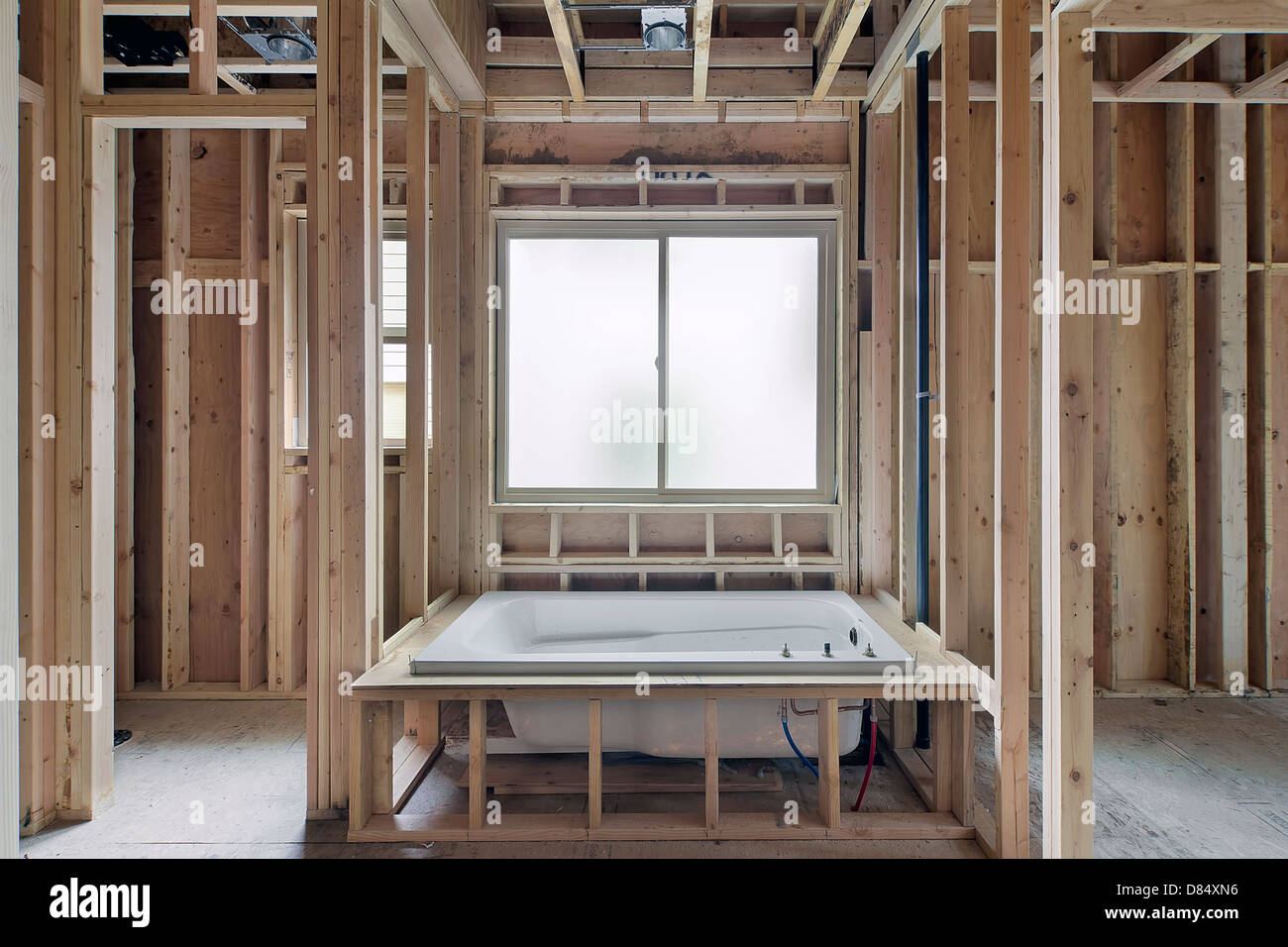 Installation of Soaking Bathtub in Master Bedroom Suite of New Home ...