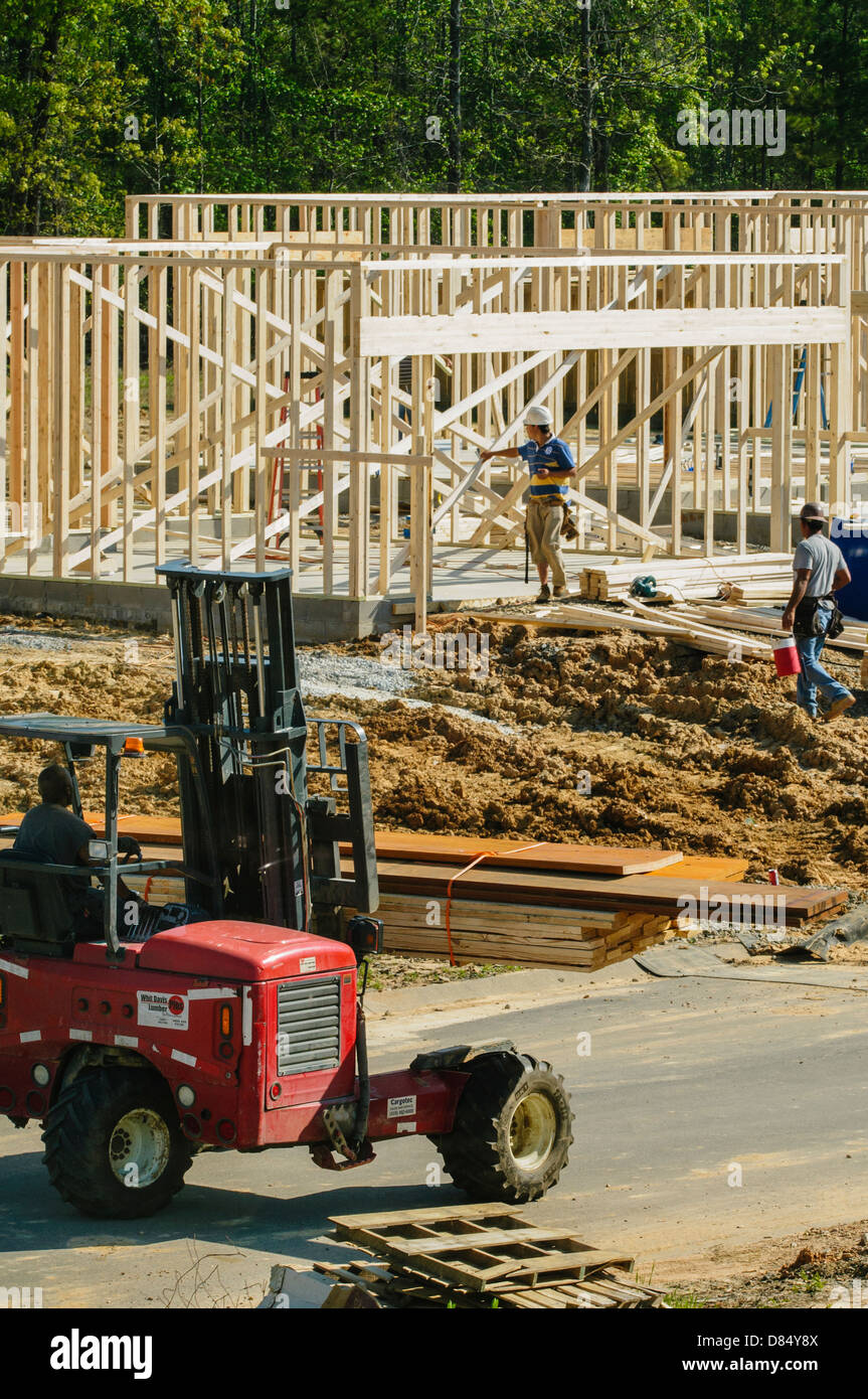 Construction crew on residential home construction site Stock Photo - Alamy