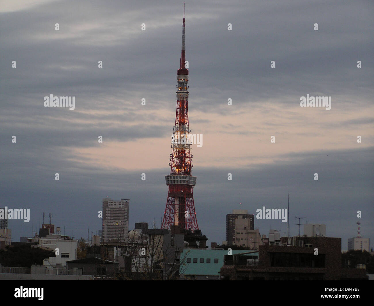 The Tokyo Tower, located in Shibakouen, Tokyo, Japan, is a prominent ...