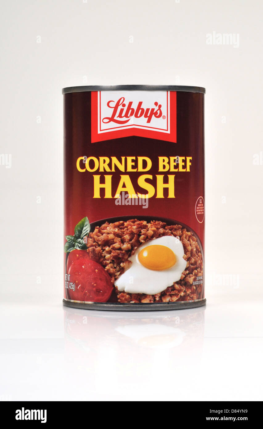 Tin of Corned Beef Hash on white background, cutout. USA Stock Photo ...