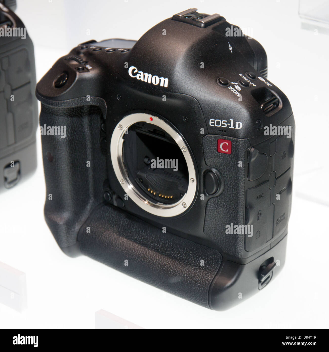 The 2012 Canon EOS 1D C camera, featured in this stock photo, is a ...
