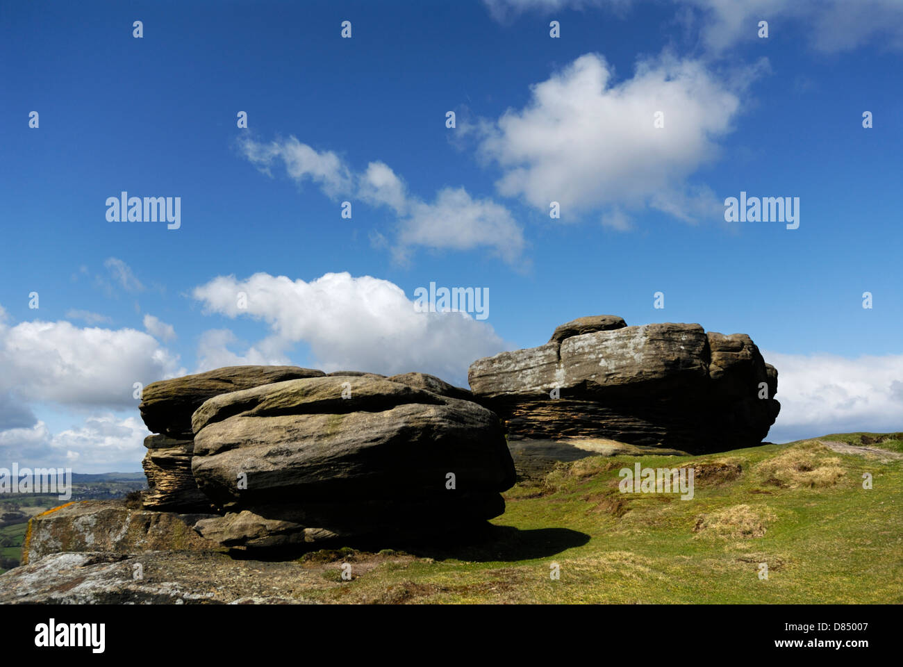 Baslow edge,moorland,stone formations created by the last ice age, The ...