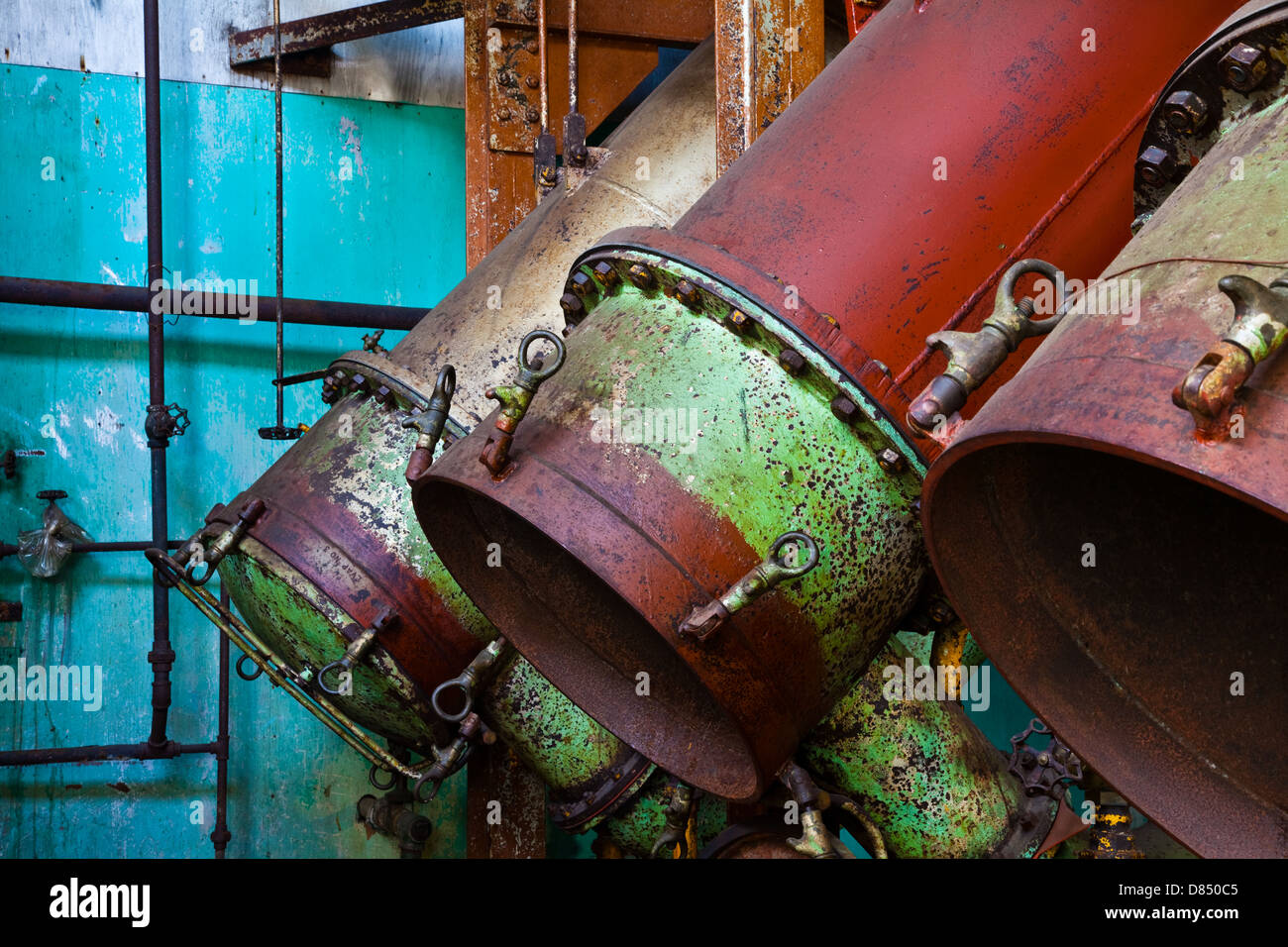 Processing vessels for fish oil extraction. Gulf of Georgia Cannery ...