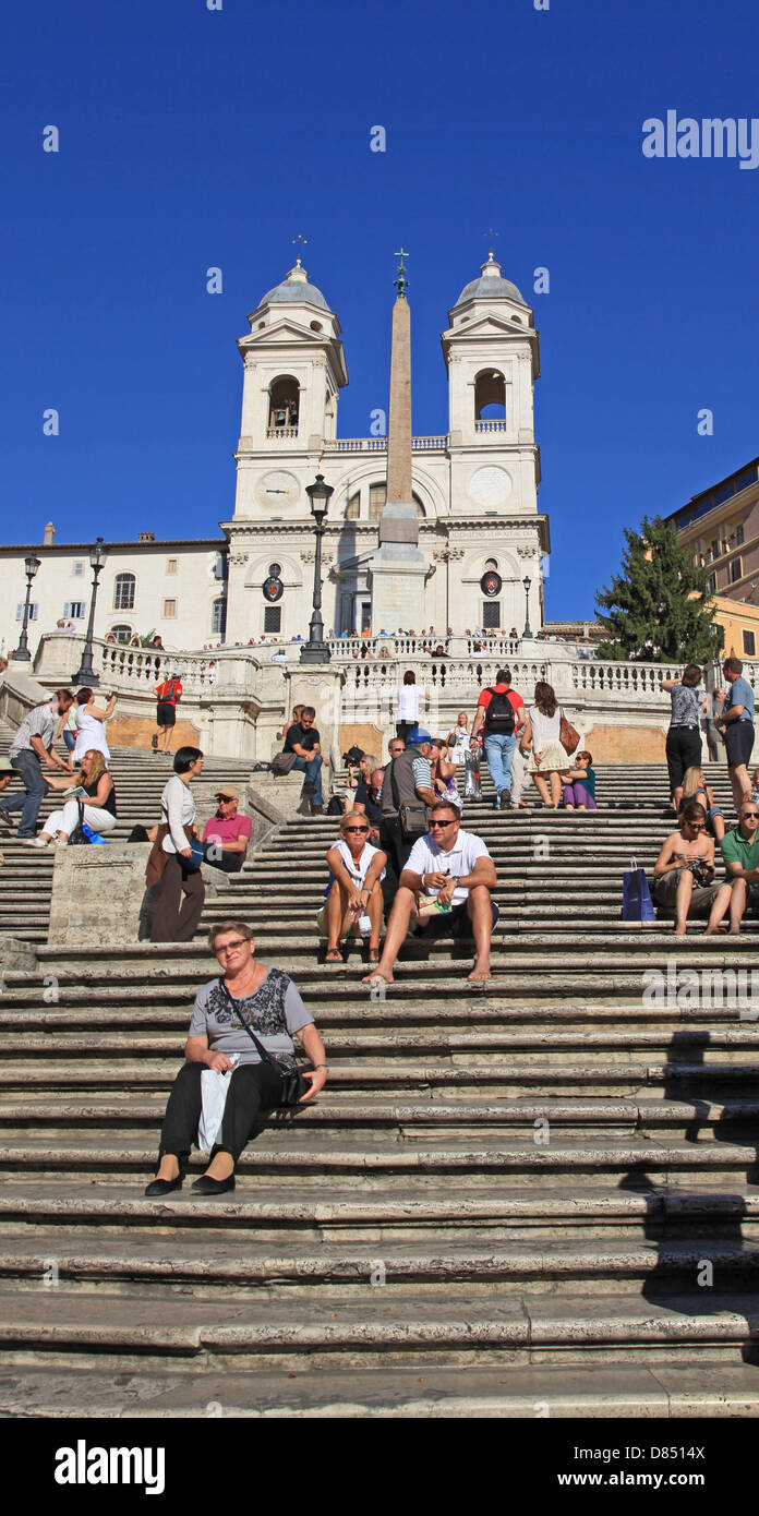 Rome looking up Spanish Steps Stock Photo - Alamy