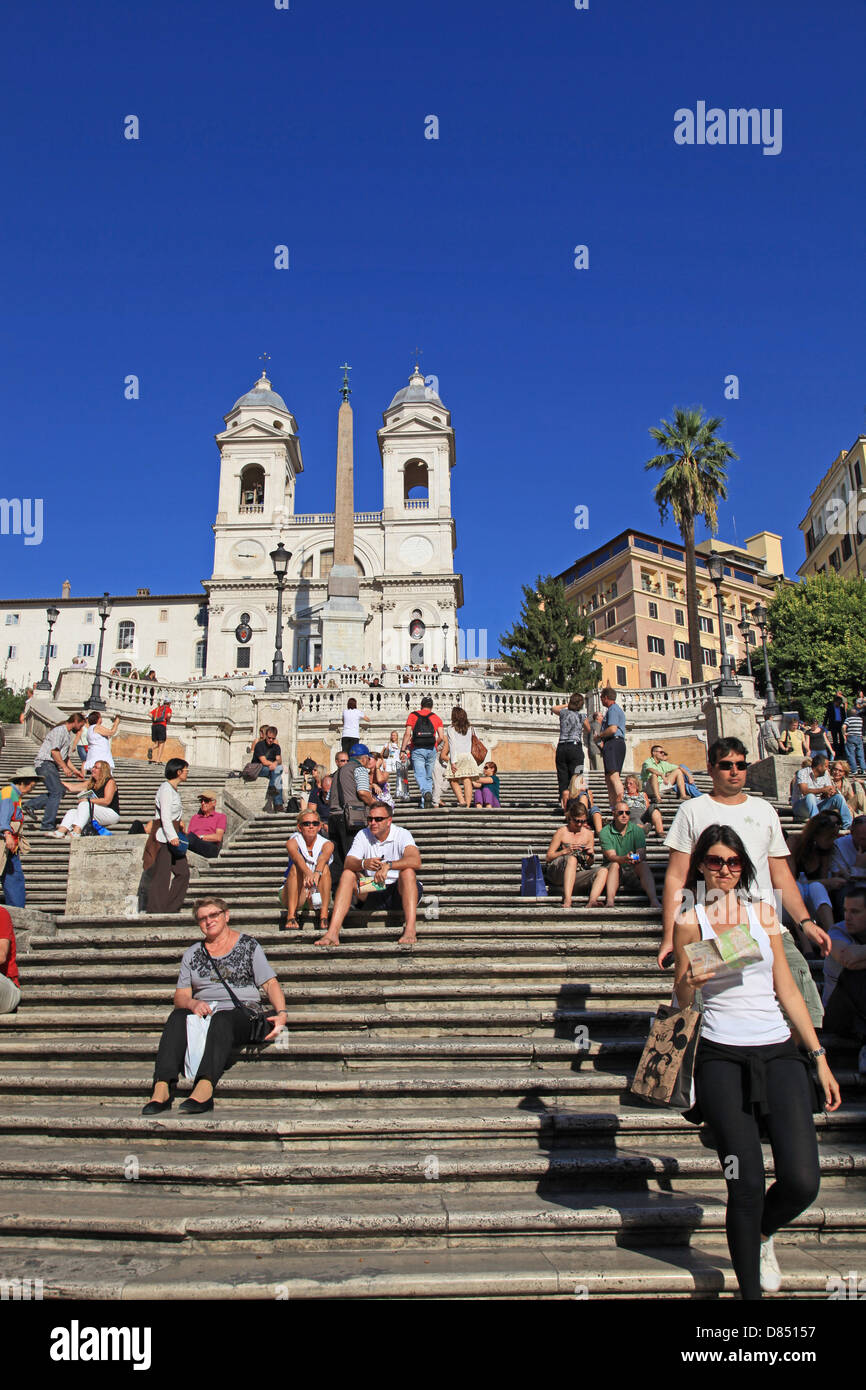 Rome looking up Spanish Steps Stock Photo - Alamy
