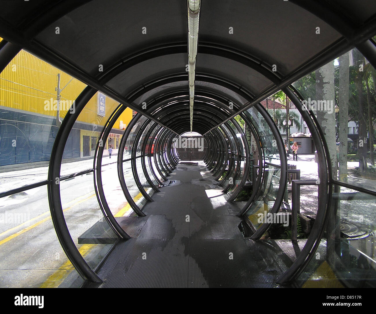 Bus stops in Curitiba, Brazil, are part of the city’s famous bus rapid ...