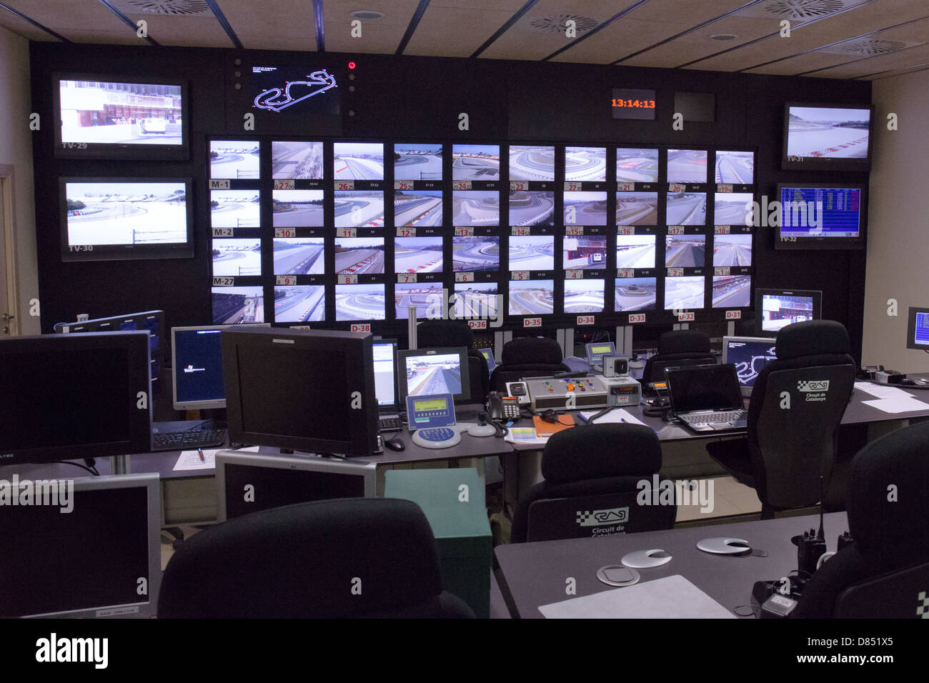 The control room of the Catalonia Circuit during the 2013 test session ...