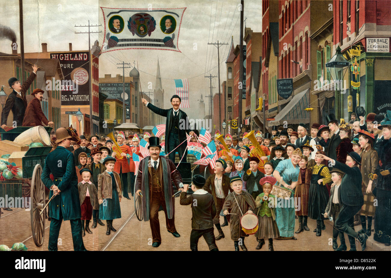 The Lost Bet - Parade with banner showing head-and-shoulders portraits ...