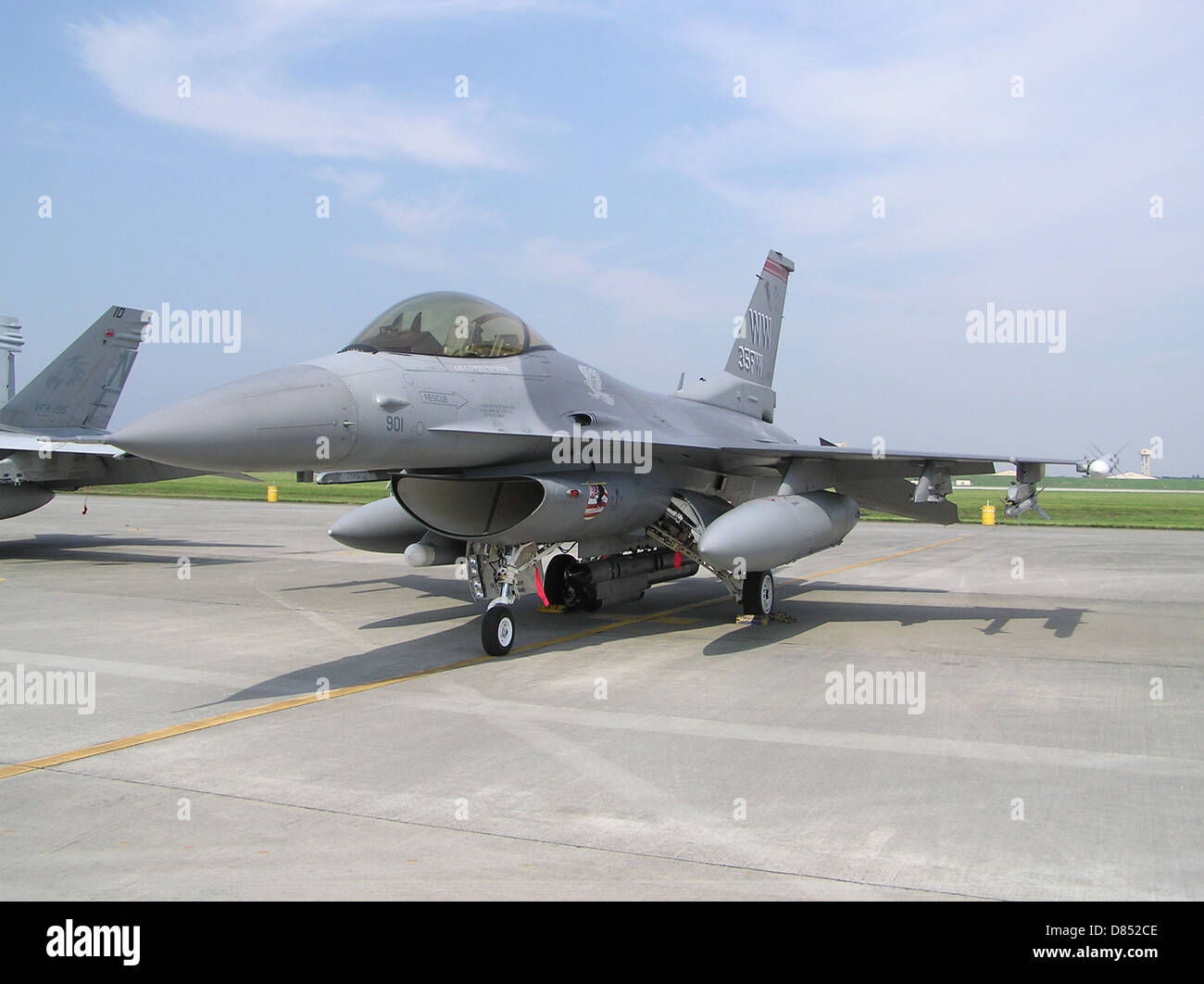The F-16 fighter jet, shown at Yokota Air Base near Tokyo, Japan, is a ...