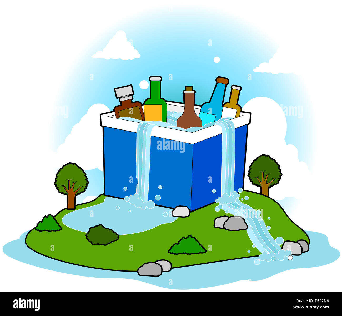 Beer in ice box Stock Photo - Alamy