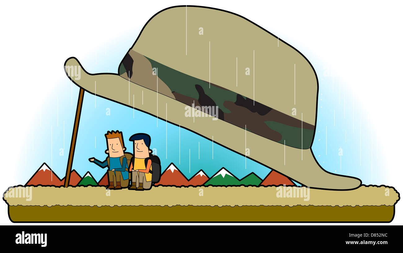 big hat in the campsite Stock Photo - Alamy