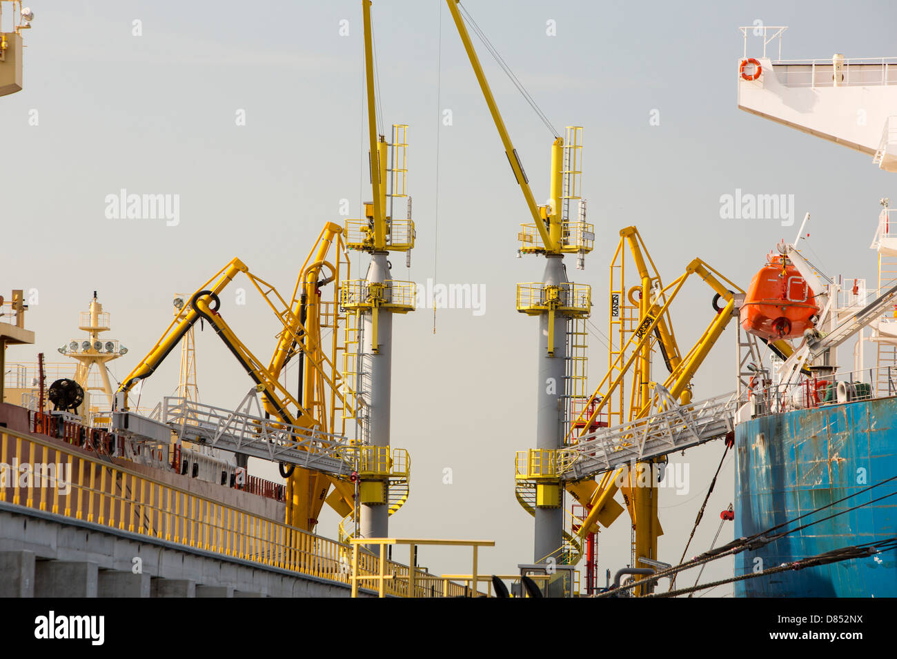 An oil tanker unloading at an oil terminal in Amsterdam, Netherlands ...