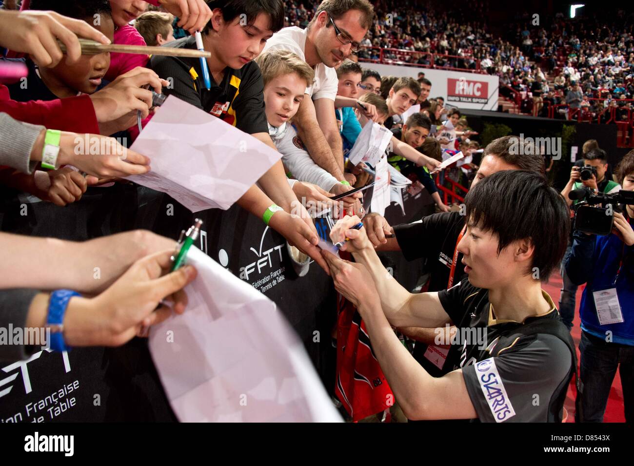 Paris, France. 19th May 2013. Kenta Matsudaira of Japan signs autograph ...