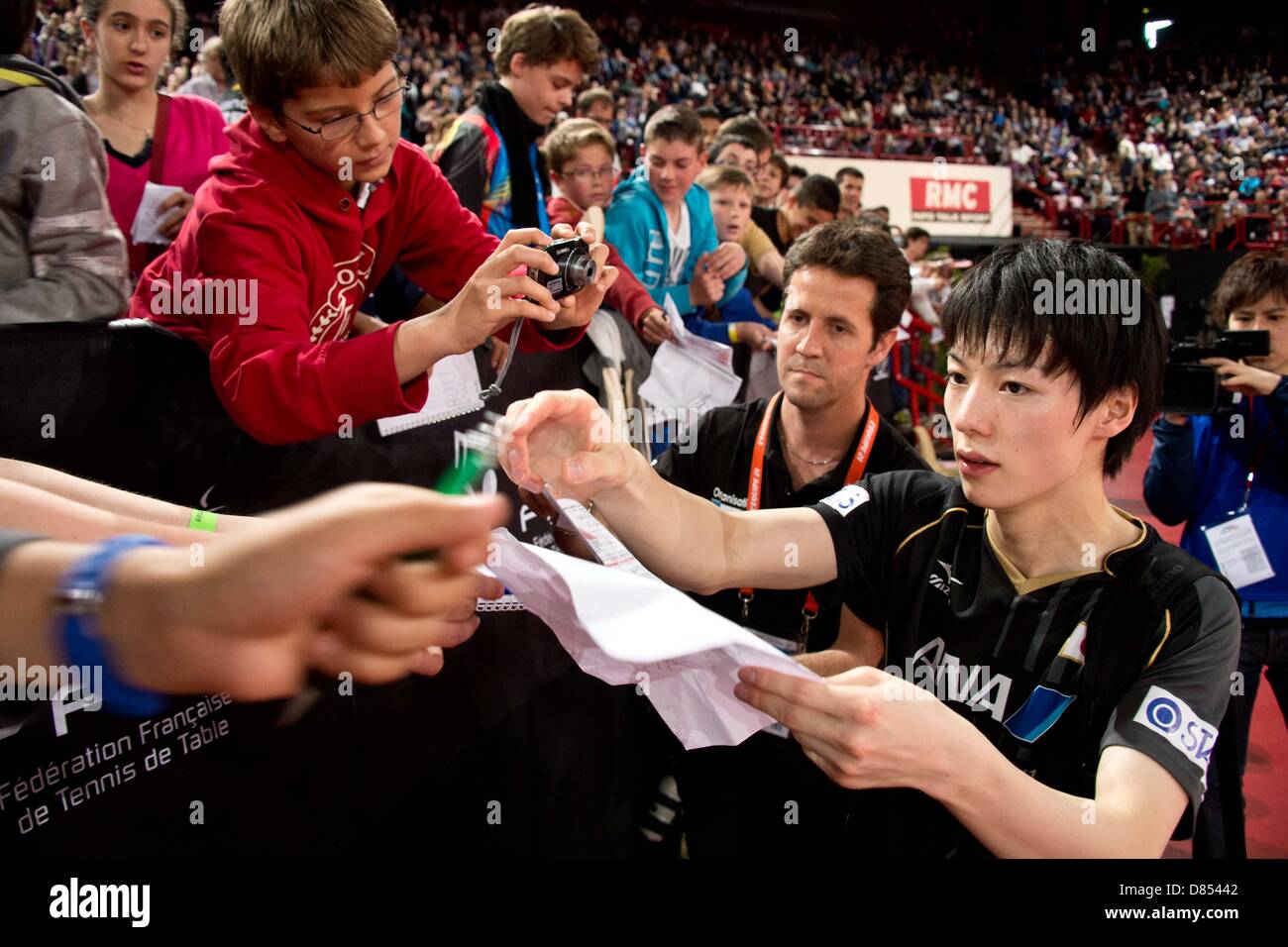 Paris, France. 19th May 2013. Kenta Matsudaira of Japan signs autograph ...