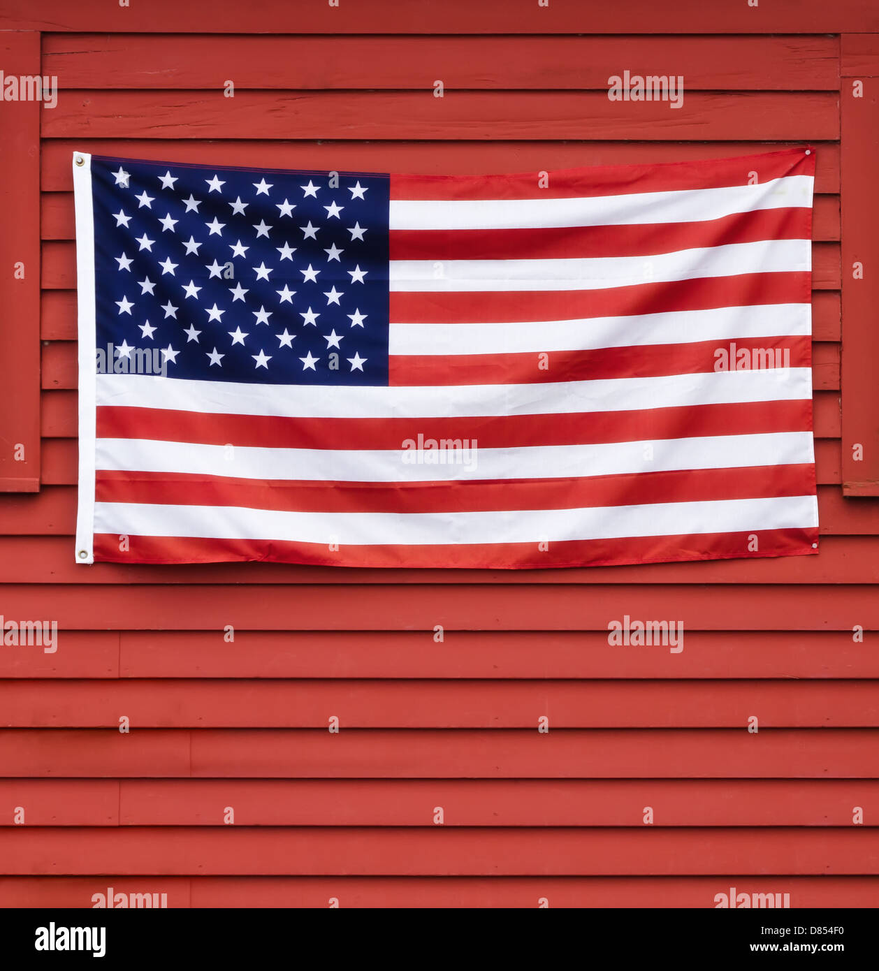American flag displayed on wall Stock Photo - Alamy